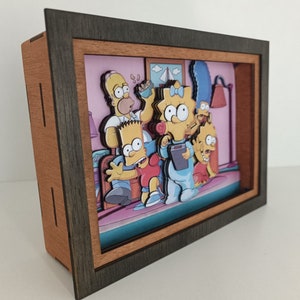 The Simpsons Shadow Box Night Light: Handmade Diorama Lamp - Etsy