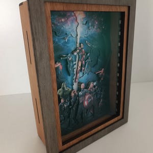 Superhero Night Light Set - Avengers Shadow Box, Thor Captain Lightbox ...