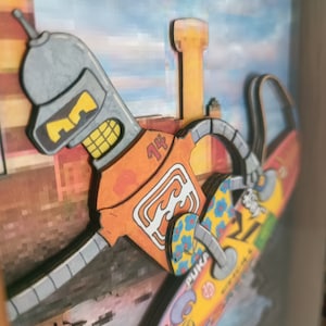 Futurama Inspired Shadow Box Night Light - Cool Bender Lightbox, Fun ...