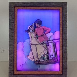 Sophie and Howl Castle Anime Night Light, Shadow Box, Anime Lightbox ...
