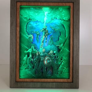 Superhero Night Light Set - Avengers Shadow Box, Thor Captain Lightbox ...