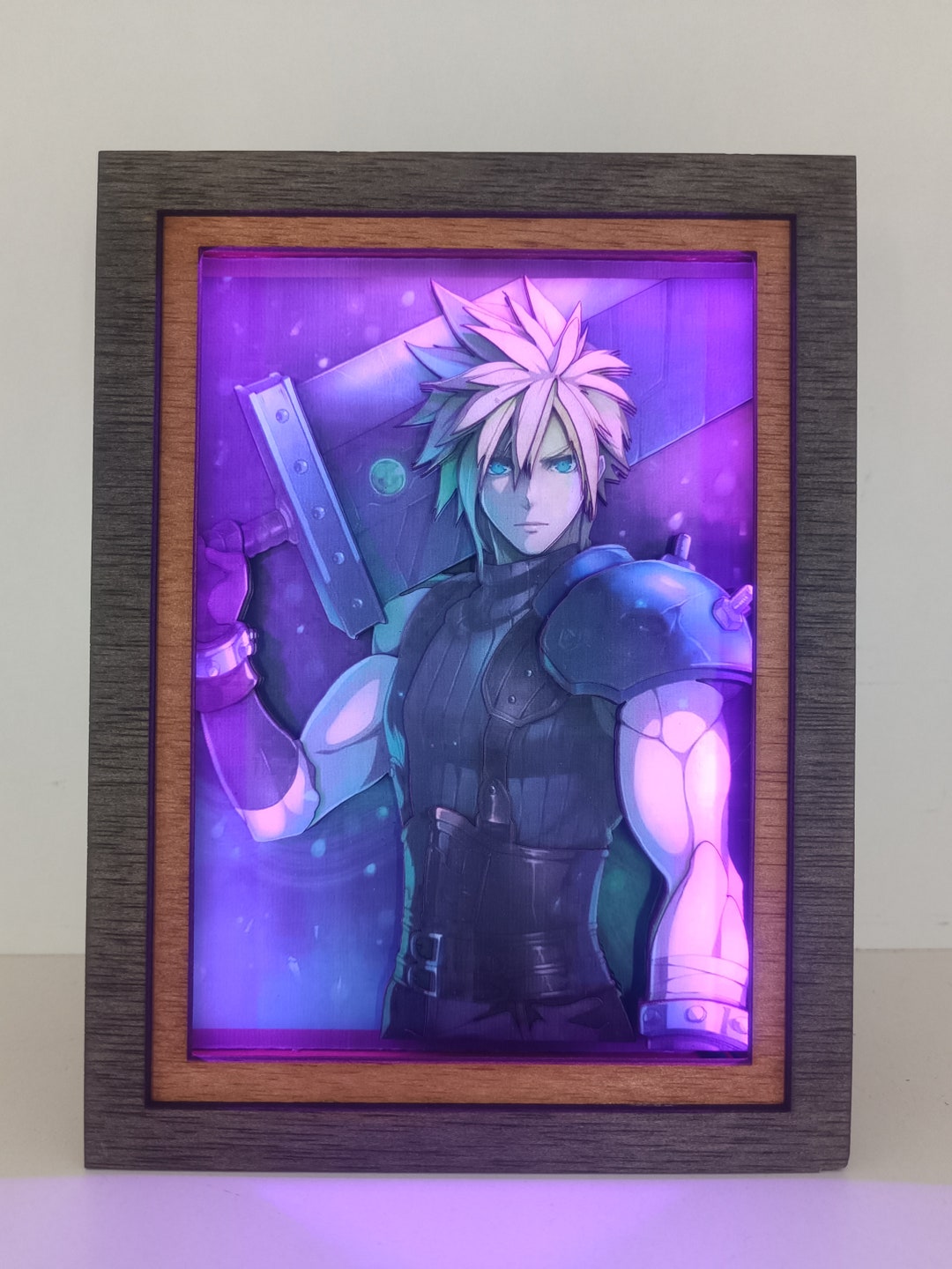 Cloud Strife Final Fantasy Night Light - Handmade Shadow Box Lamp ...