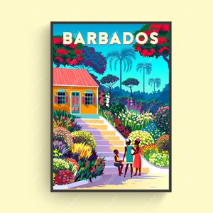 Caribbean Print, Barbados Poster, Tropical Travel Print, Caribbean Wall ...