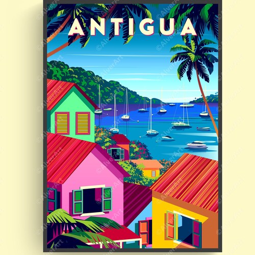 Caribbean Travel Poster Wall Art Print Home Decor ZT611 - Etsy