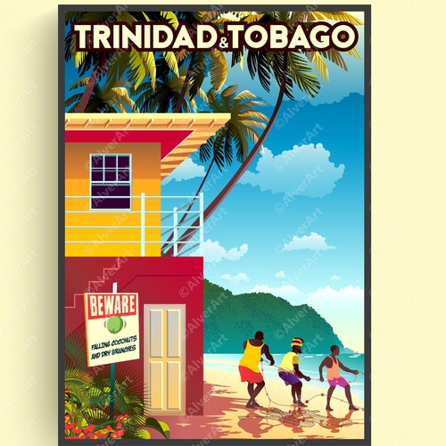 Caribbean Travel Poster Wall Art Print ZT304 - Etsy