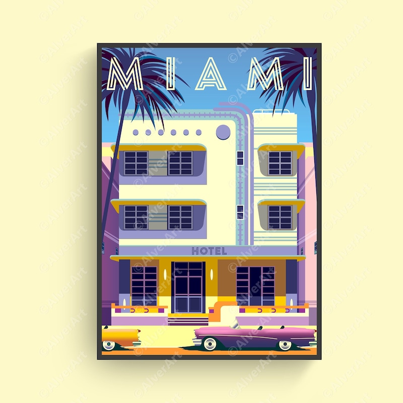 Retro Miami Decor - Etsy