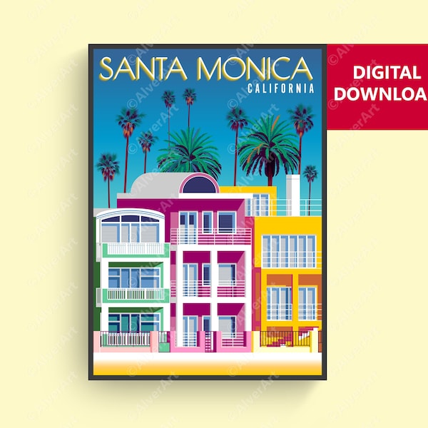 Santa Monica Poster - Etsy