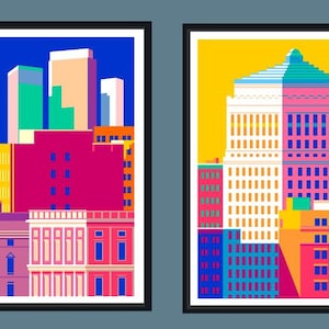 Architectural Poster, Set of Three Posters, Pop Art Poster, Modern ...