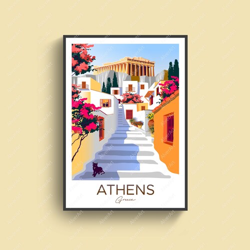 Athens Poster Greece Print Travel Poster - Etsy