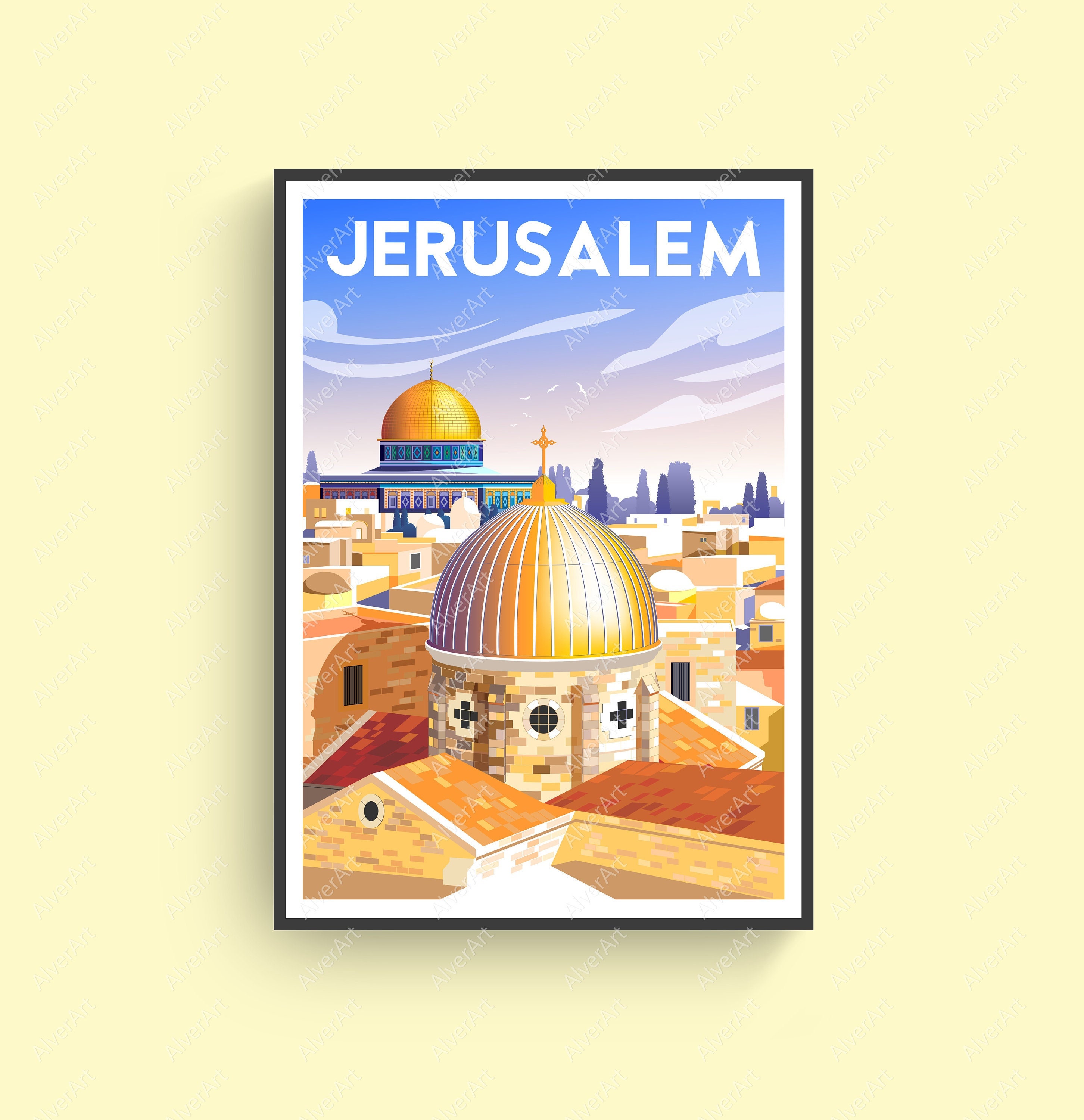 Jerusalem Poster Israel Poster Jerusalem Travel Print - Etsy