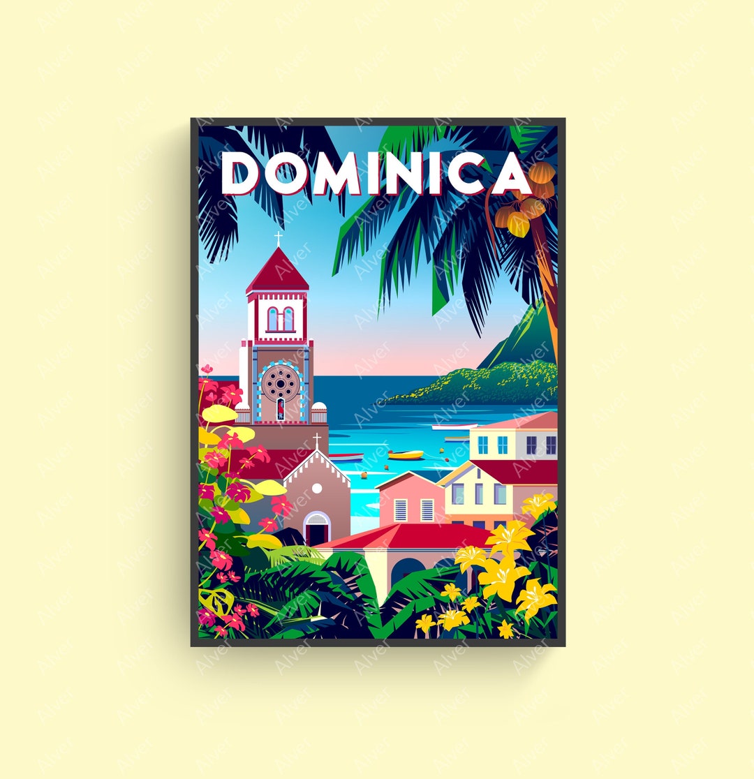 Caribbean Poster, Dominica Poster, Tropical Print, Caribbean Travel ...