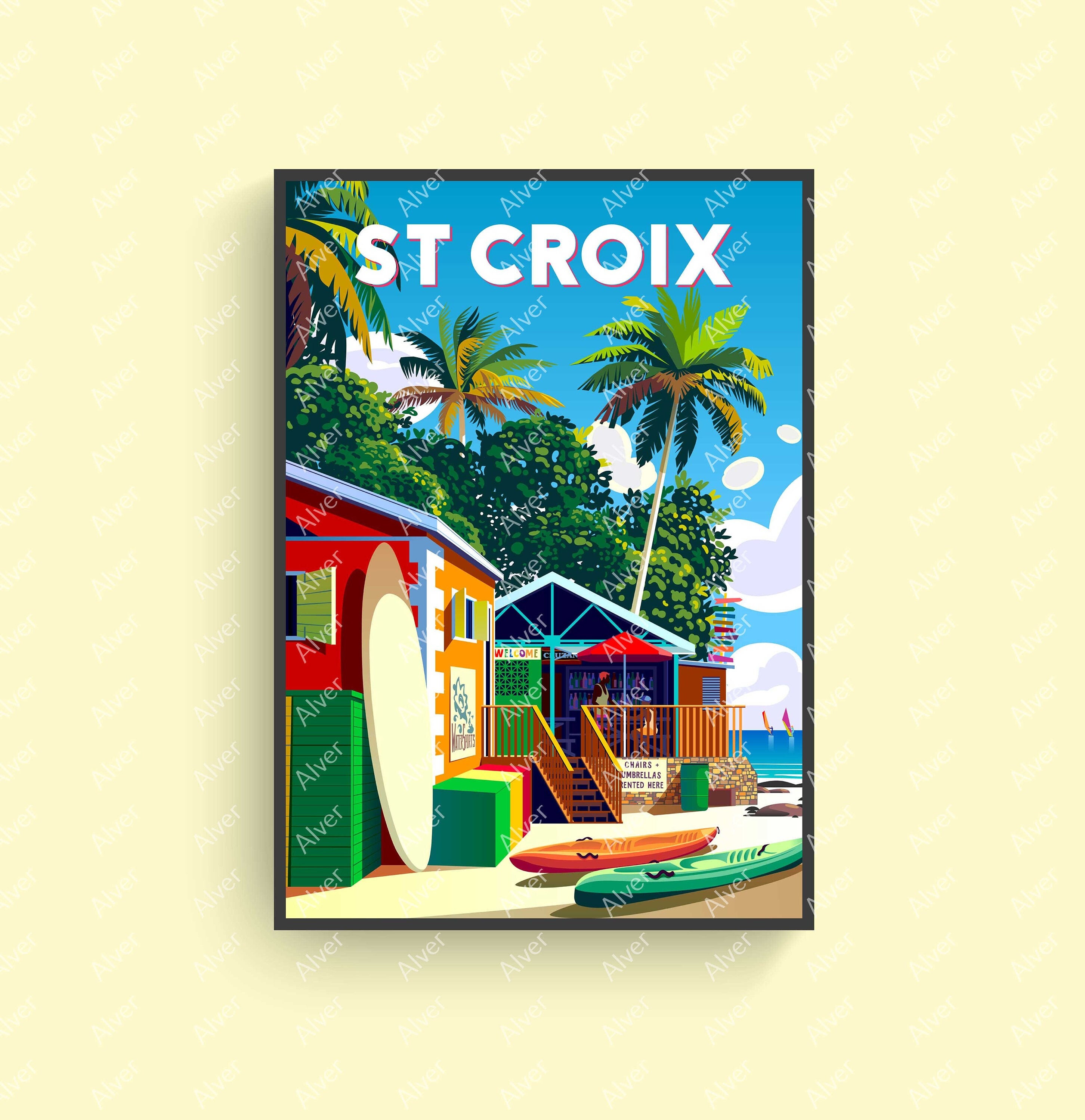 Caribbean Poster Saint Croix Poster Tropical Print - Etsy