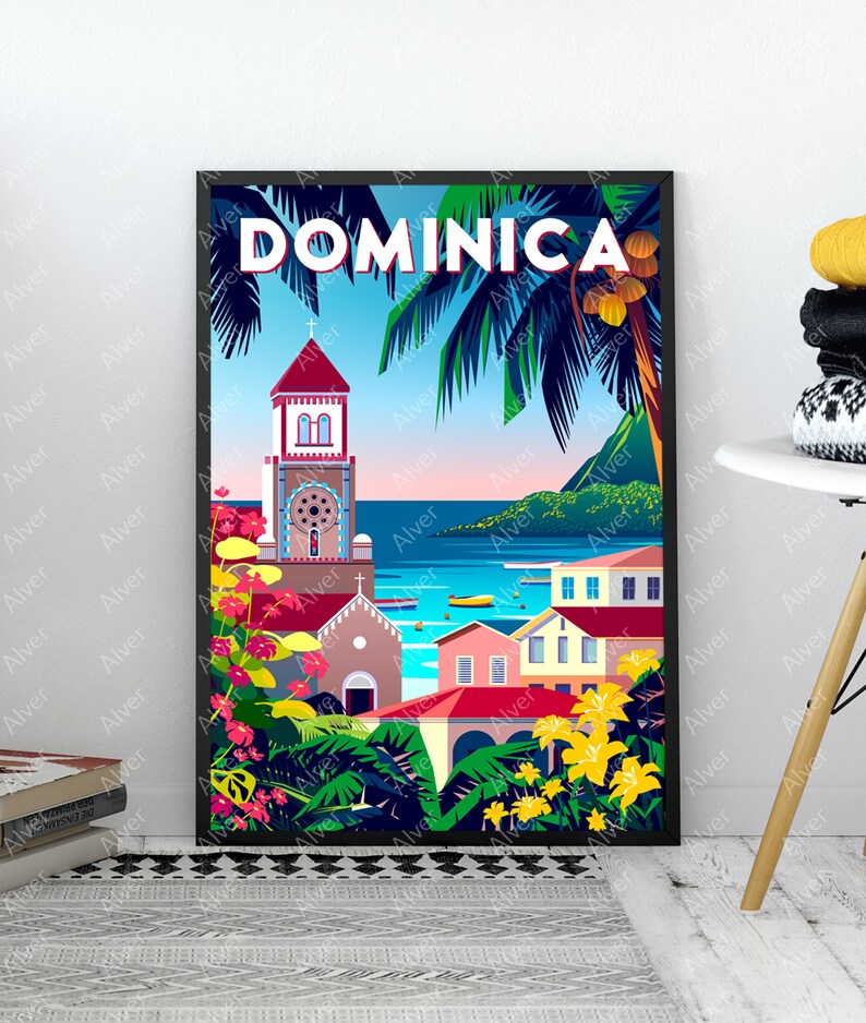 Caribbean Poster, Dominica Poster, Tropical Print, Caribbean Travel ...