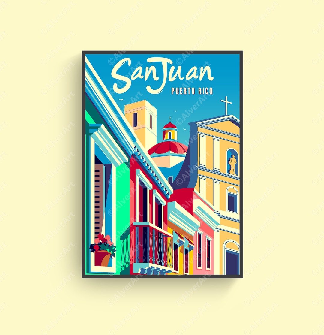 Caribbean Poster, Puerto Rico Poster, San Juan Poster, Tropical Print ...