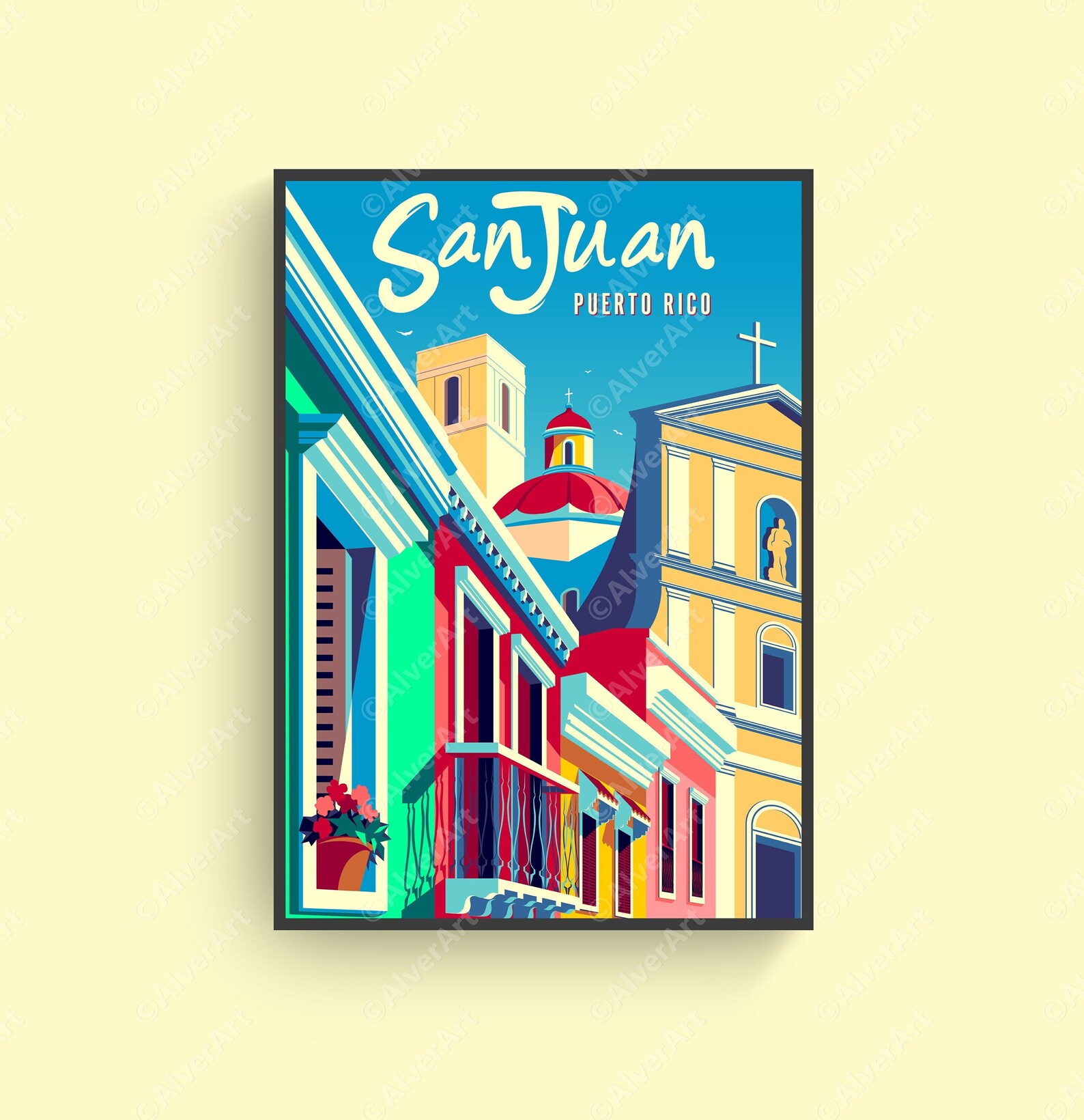 Caribbean Poster, Puerto Rico Poster, San Juan Poster, Tropical Print ...