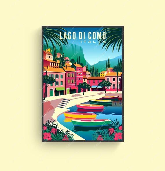 Italy Poster Lake Como Poster Italy Print Italy Wall Art - Etsy