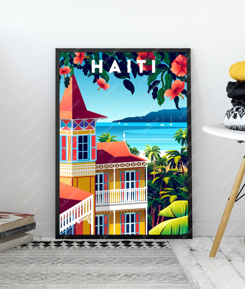 Haiti Poster Caribbean Poster Caribbean Print Tropical - Etsy