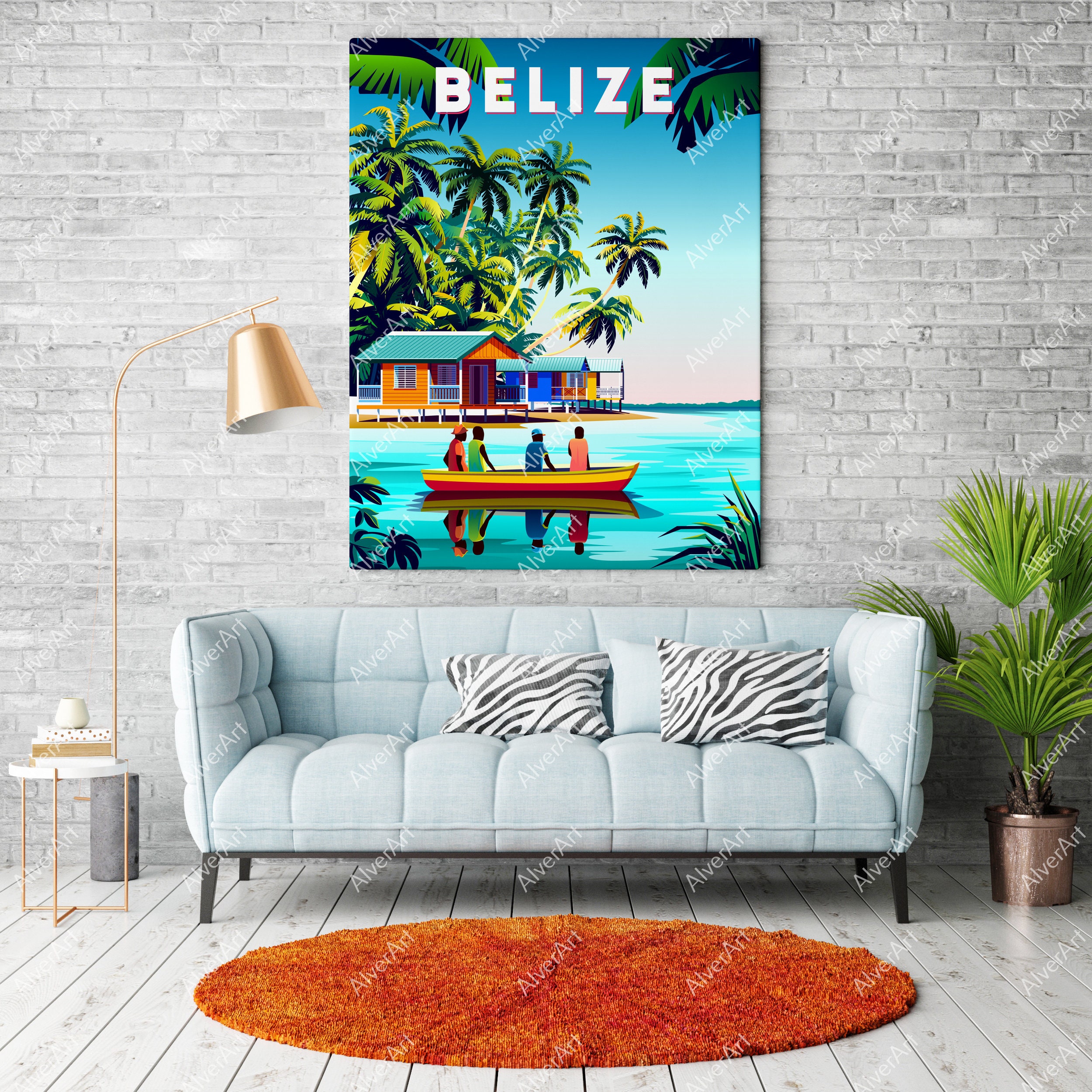 Caribbean Poster Belize Poster Tropical Travel Print - Etsy