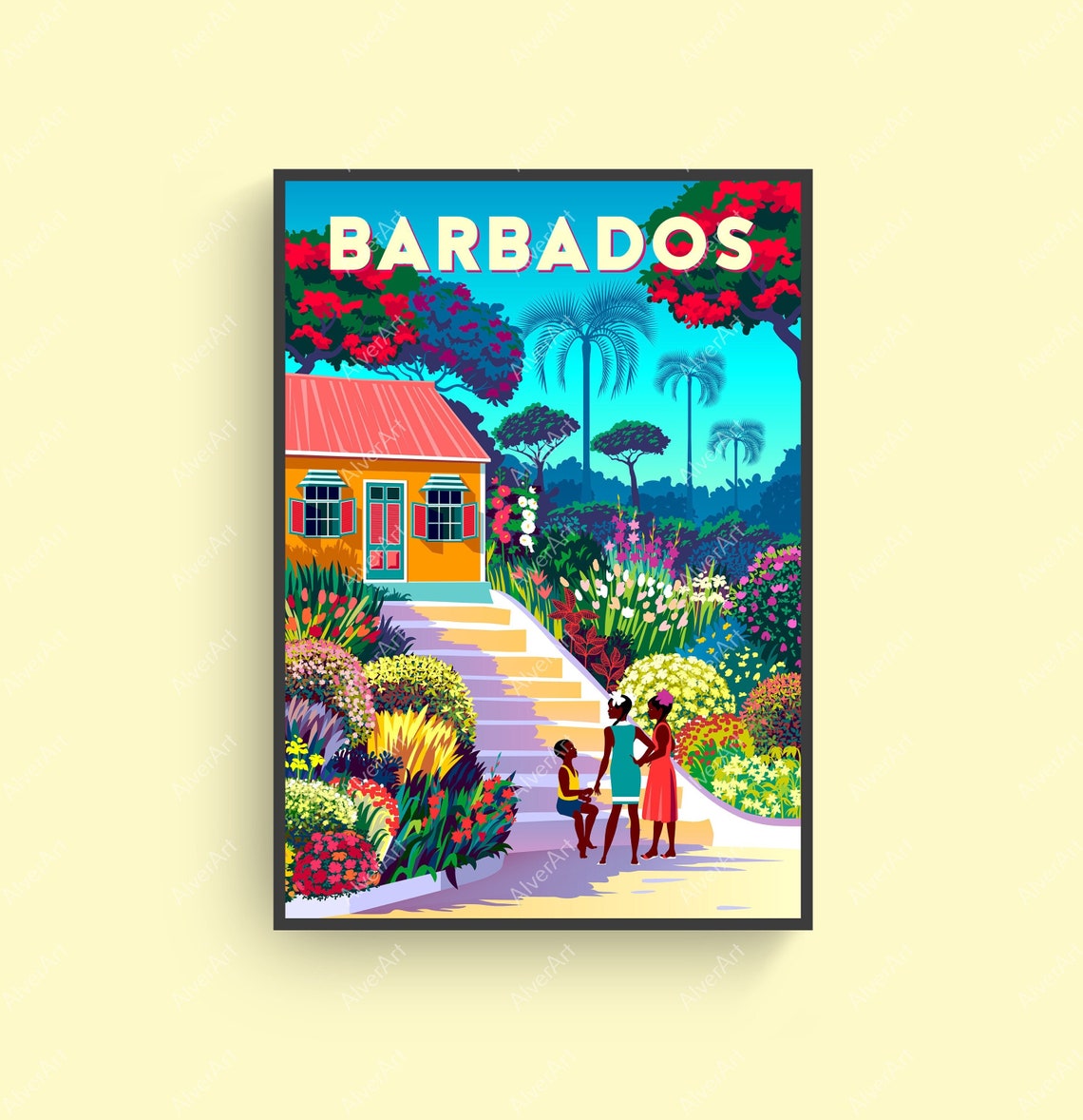 Caribbean Print Barbados Poster Tropical Travel Print - Etsy
