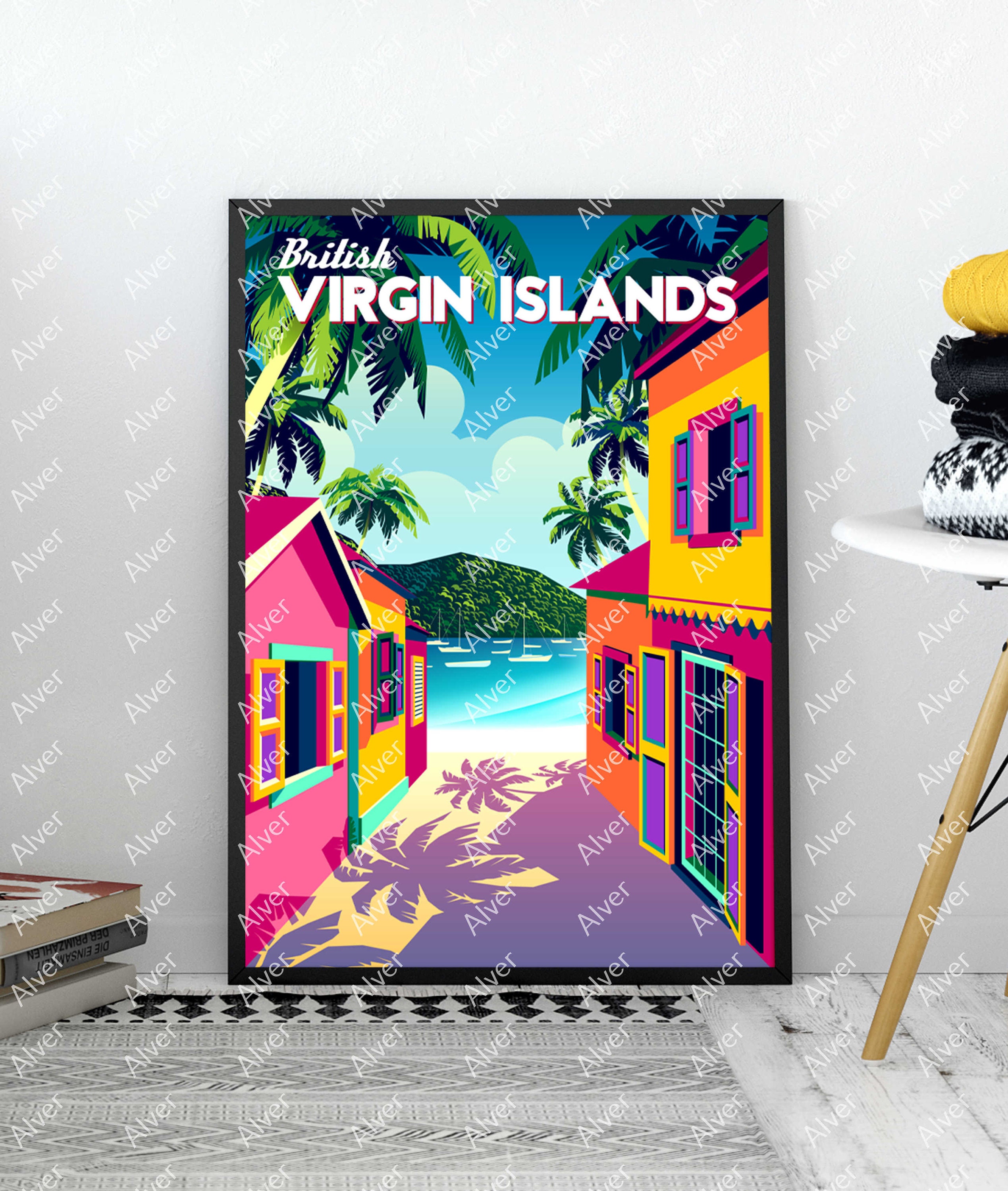 Caribbean Poster, Virgin Islands Poster, Tropical Print, Caribbean ...