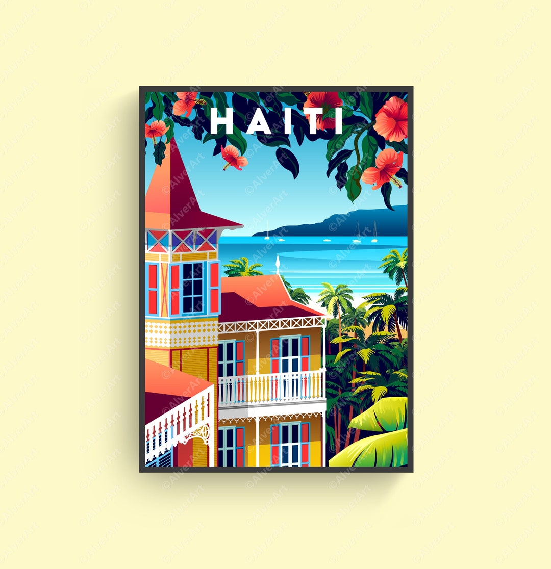 Haiti Poster, Caribbean Poster, Caribbean Print, Tropical Travel Print ...