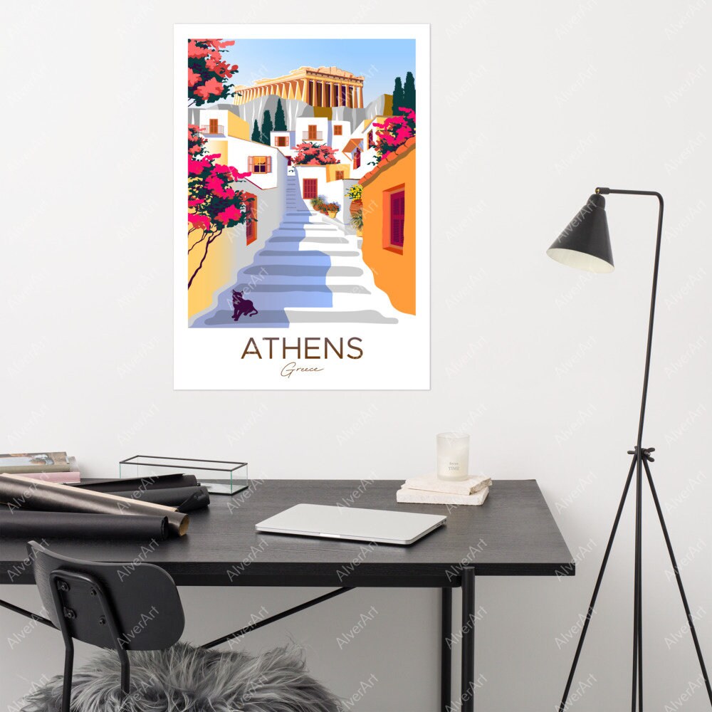 Greece Poster Athens Poster Greece Travel Print Greece Wall - Etsy
