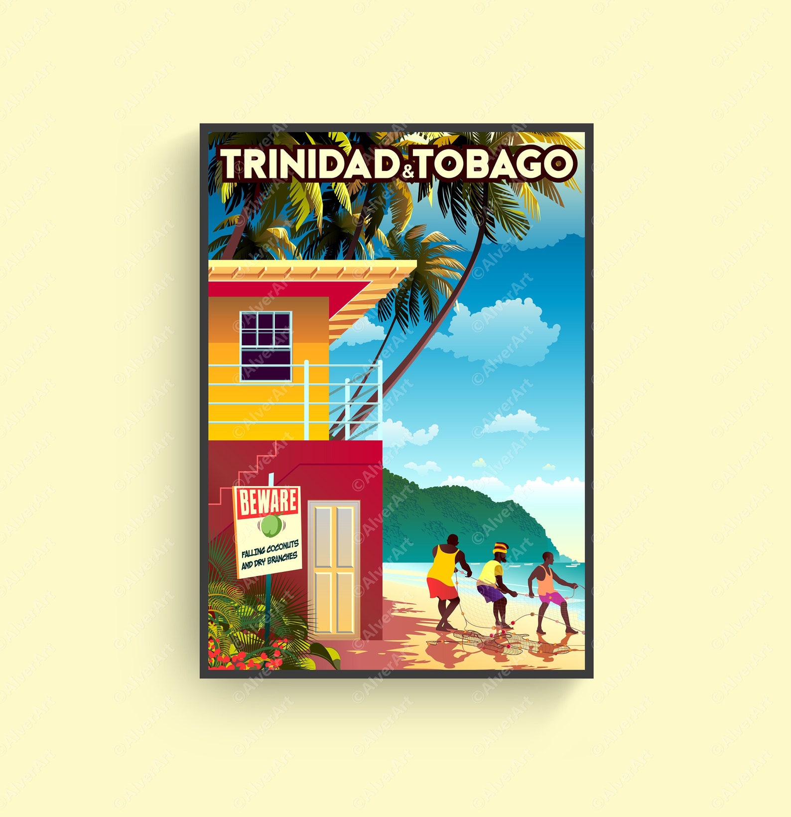 Caribbean Poster Trinidad Tobago Poster Tropical Print - Etsy