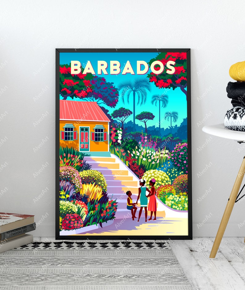 Caribbean Print Barbados Poster Tropical Travel Print - Etsy