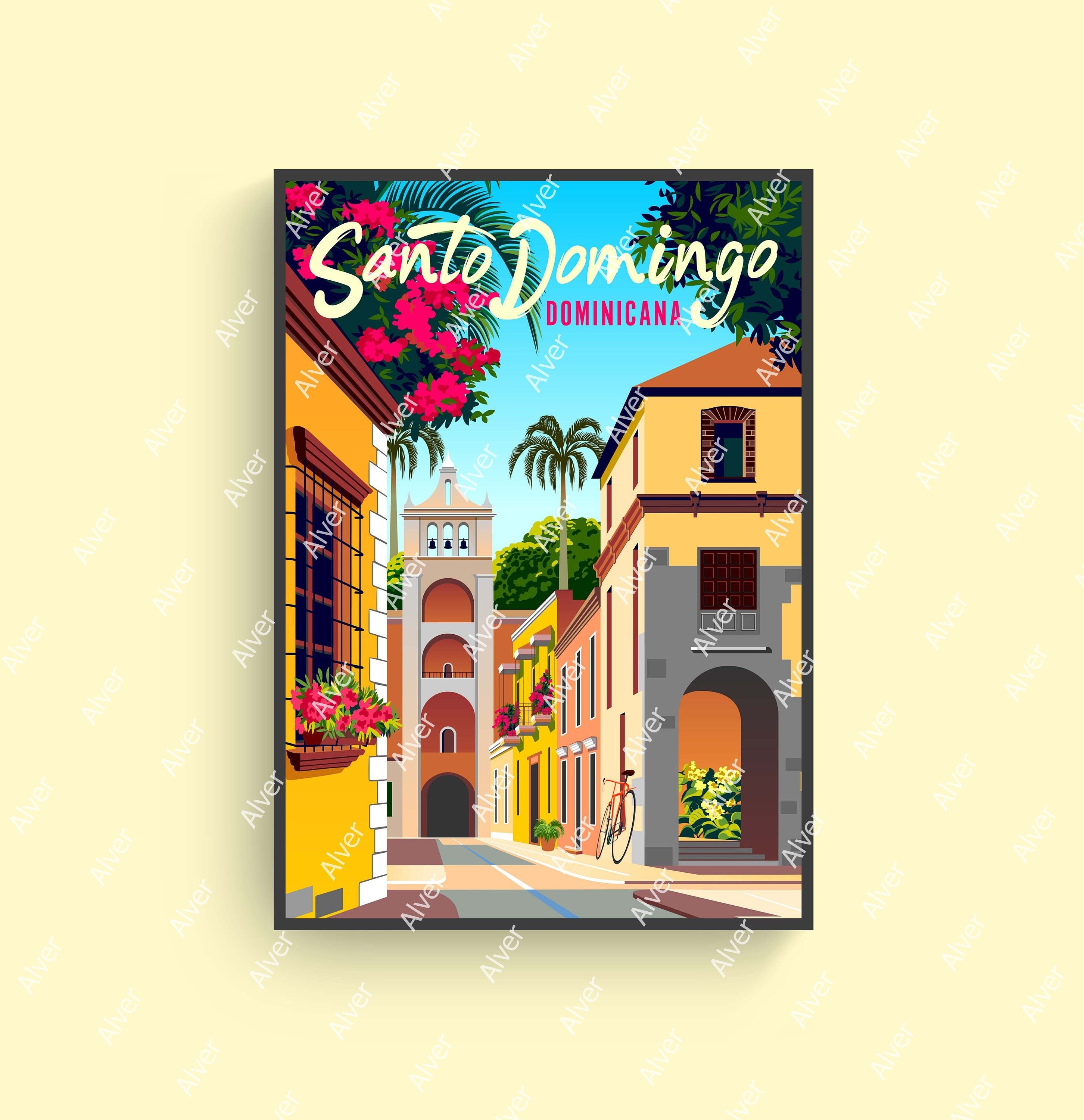 Caribbean Poster Santo Domingo Poster Dominican Republic - Etsy