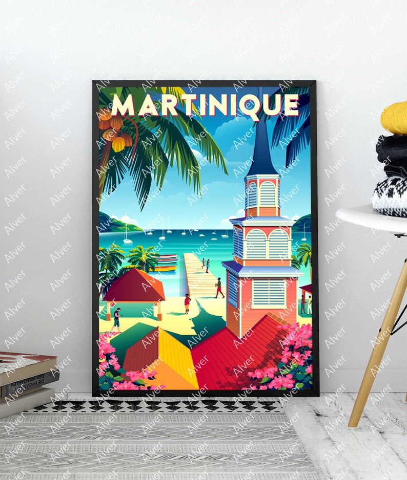 Martinique Poster, Caribbean Poster, France Poster, Tropical Print ...
