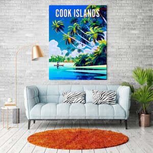 Cook Islands Poster, French Polynesia Poster, Tropical Travel Print ...