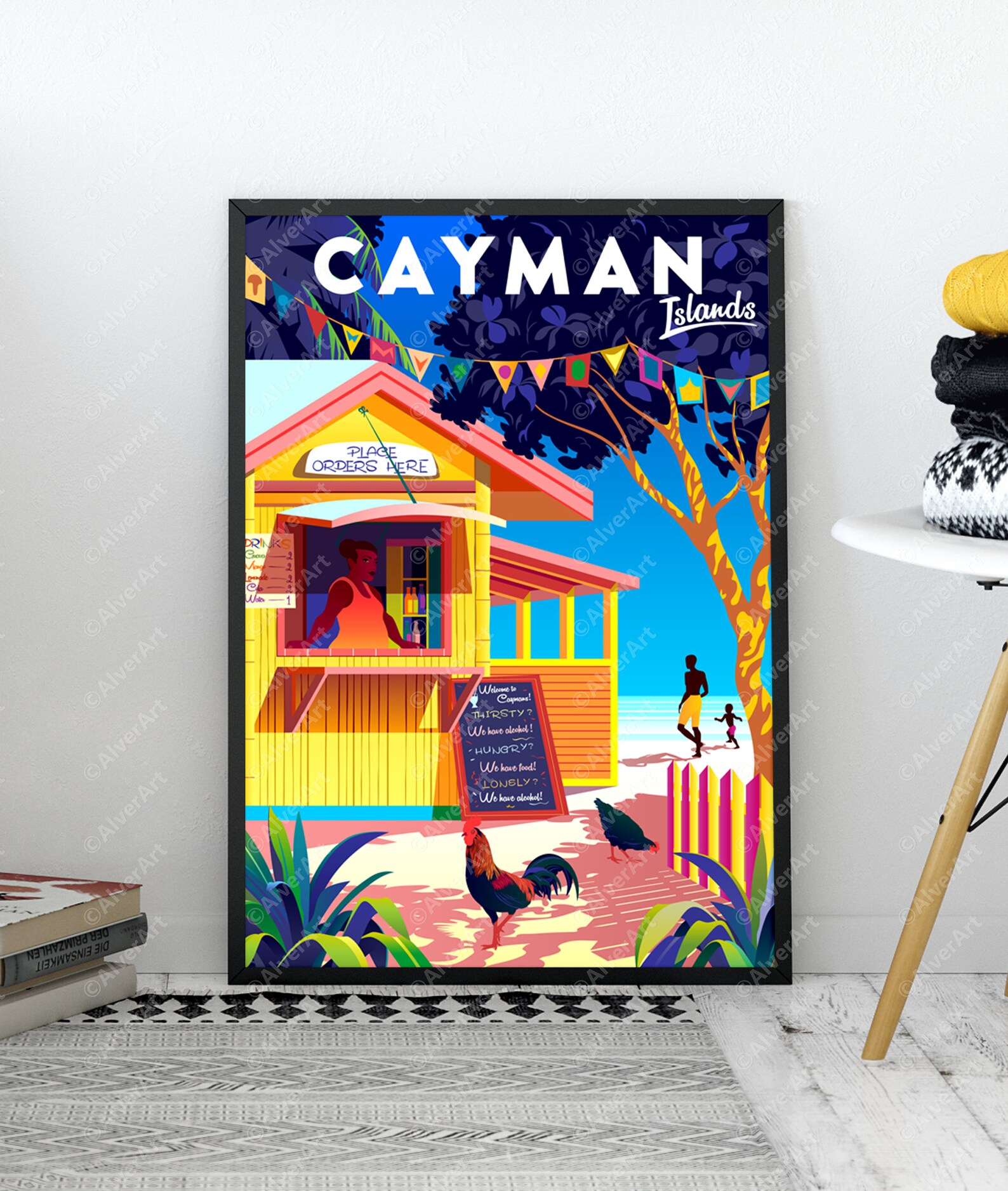 Caribbean Poster, Cayman Poster, Tropical Travel Print, Caribbean Wall ...