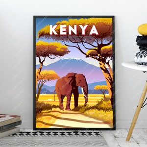 Kenya Poster, Africa Poster, Africa Travel Print, Africa Wall Art ...