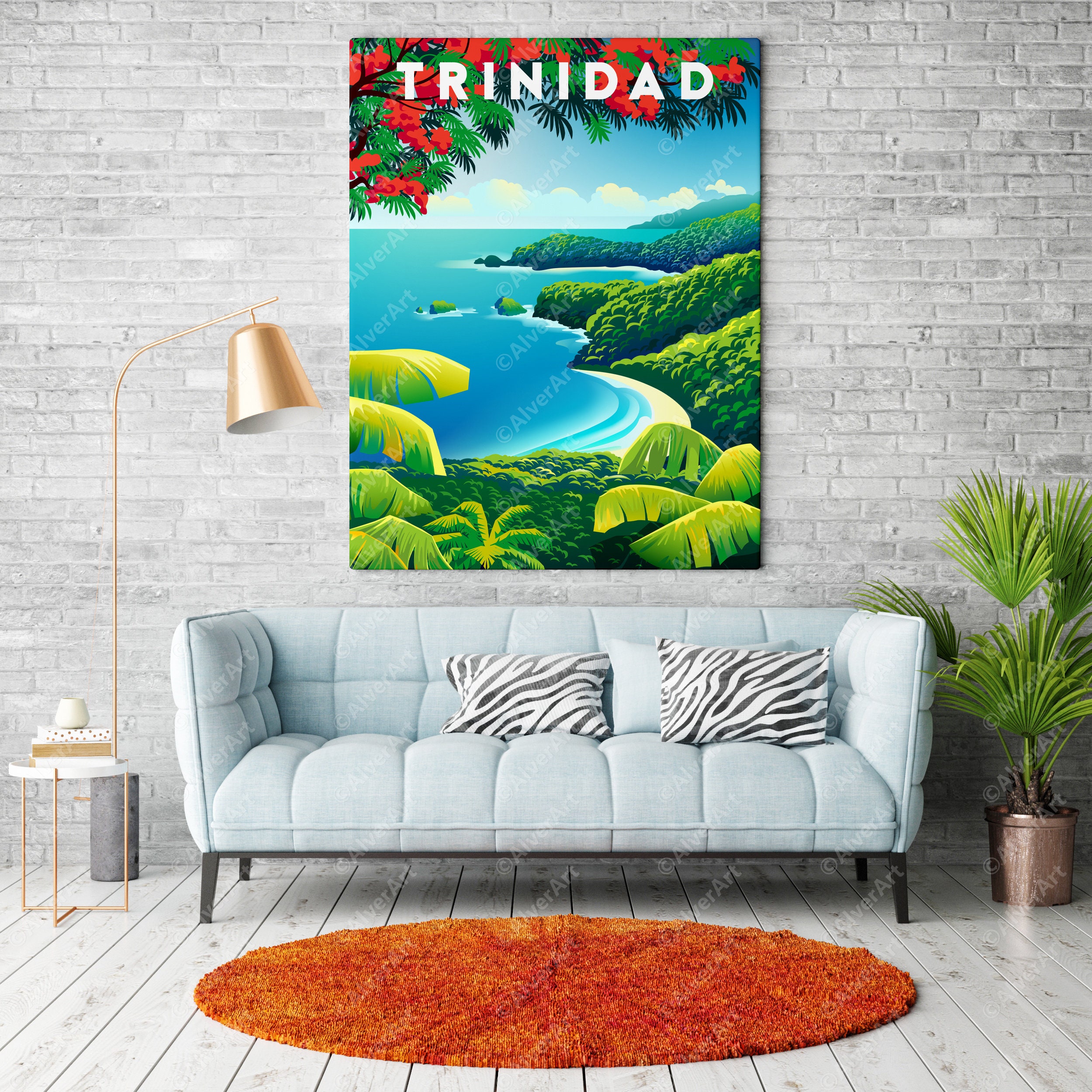 Caribbean Poster Trinidad Print Tropical Travel Print - Etsy