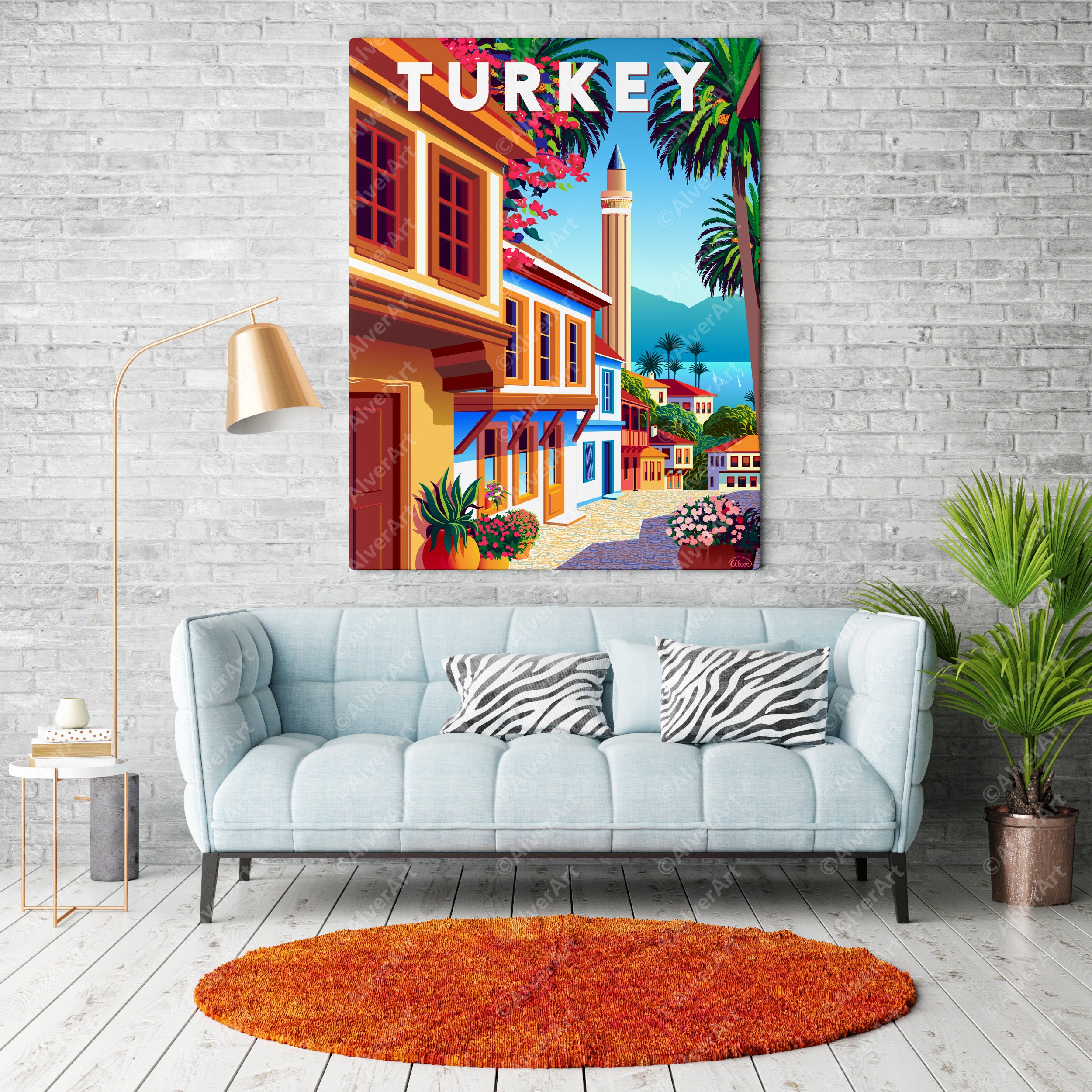 Türkei Poster, Türkei Travel Print, Türkei Wandkunst, Digital Art ...