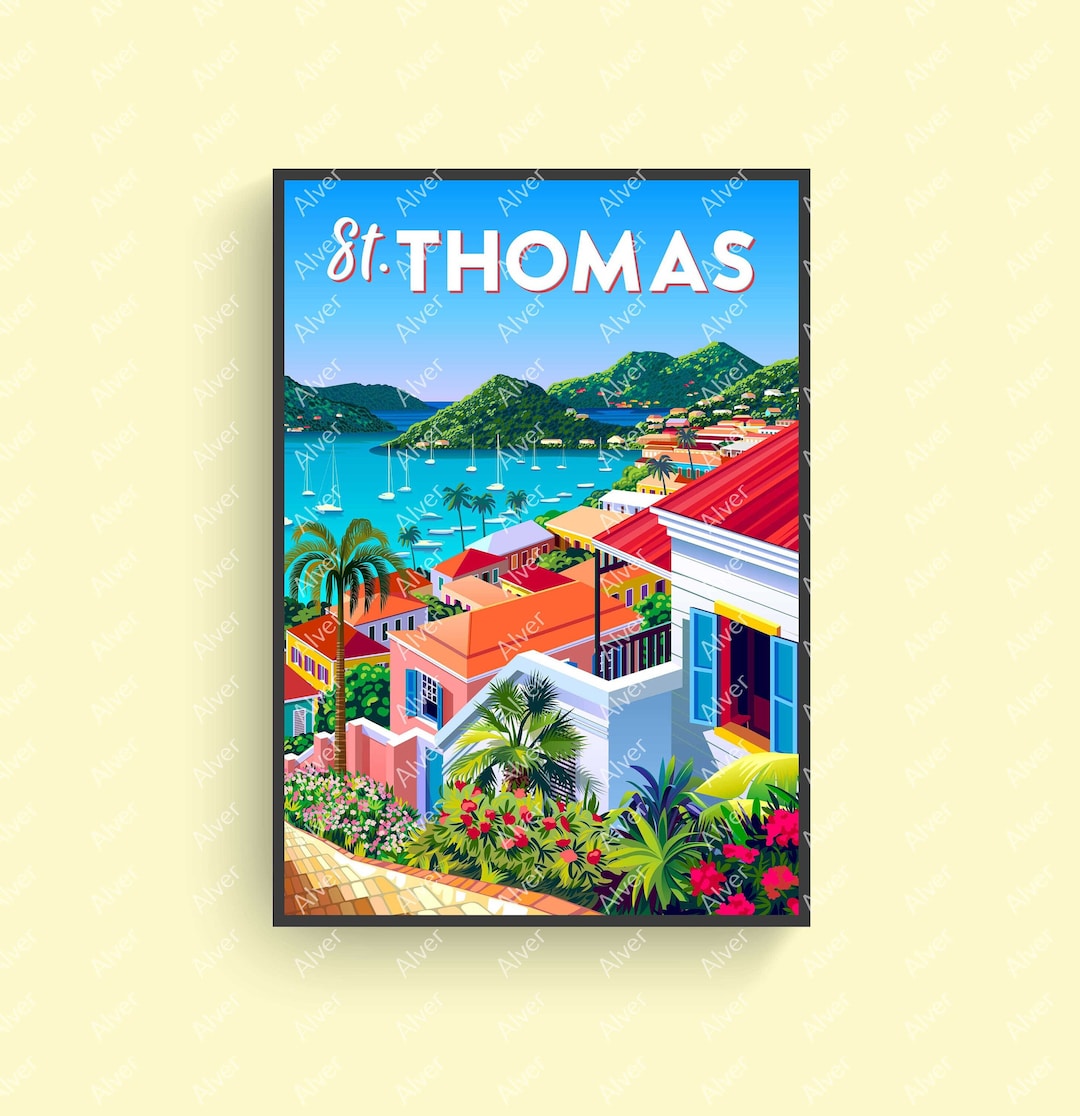 Caribbean Poster, Saint Thomas Poster, Virgin Islands Poster, Tropical ...