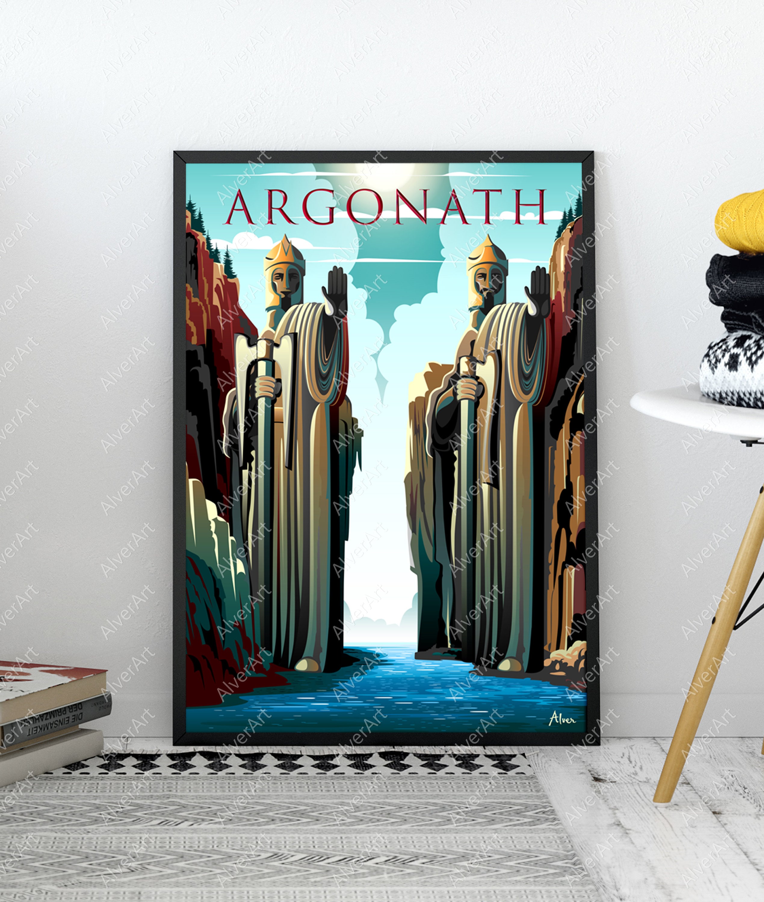 Argonath Poster LOTR Print Tolkien Wall Art - Etsy