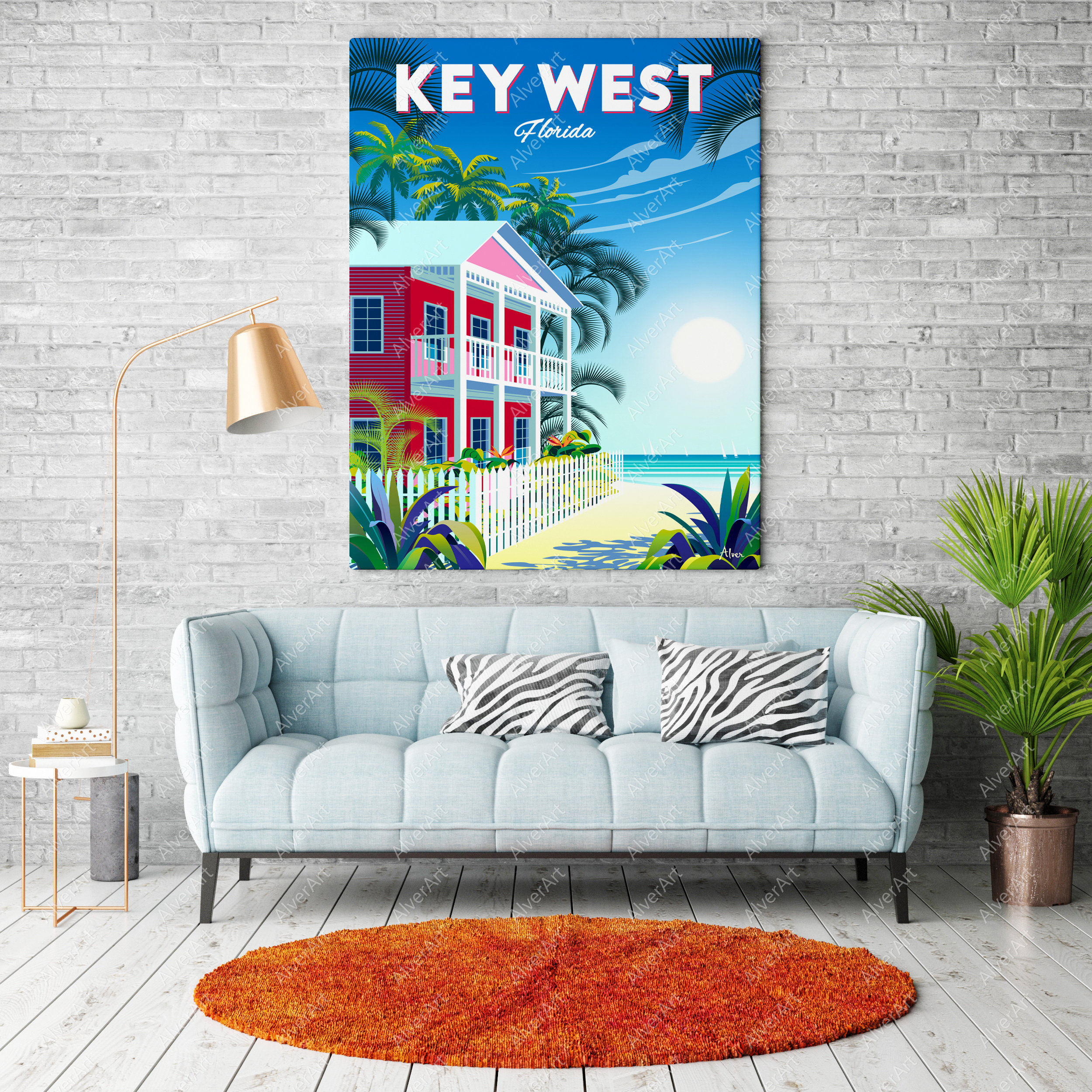 Key West Travel Poster Florida Print Florida Wall Art - Etsy