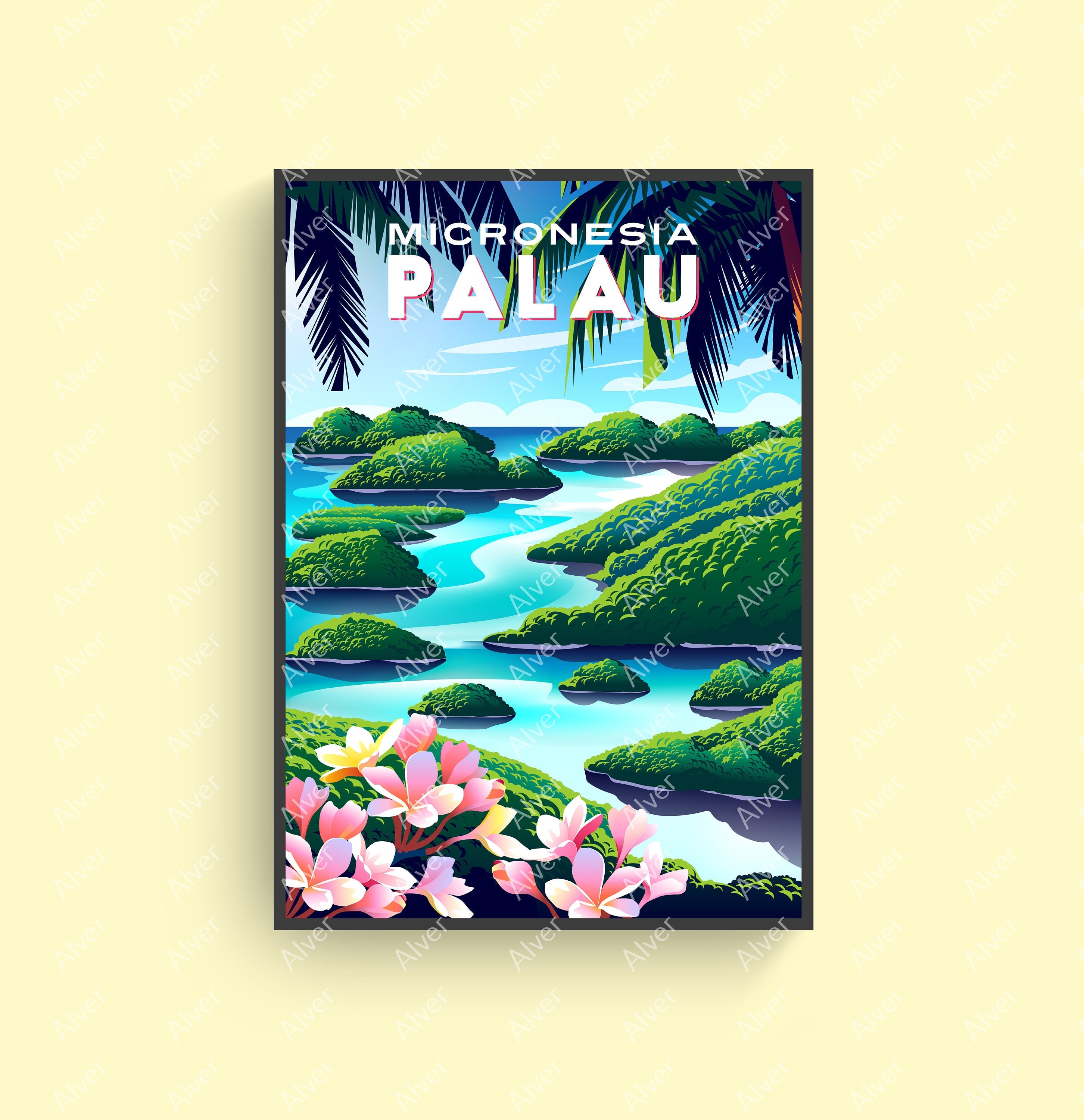 Palau Poster Tropical Poster Tropical Travel Print Wall Art - Etsy