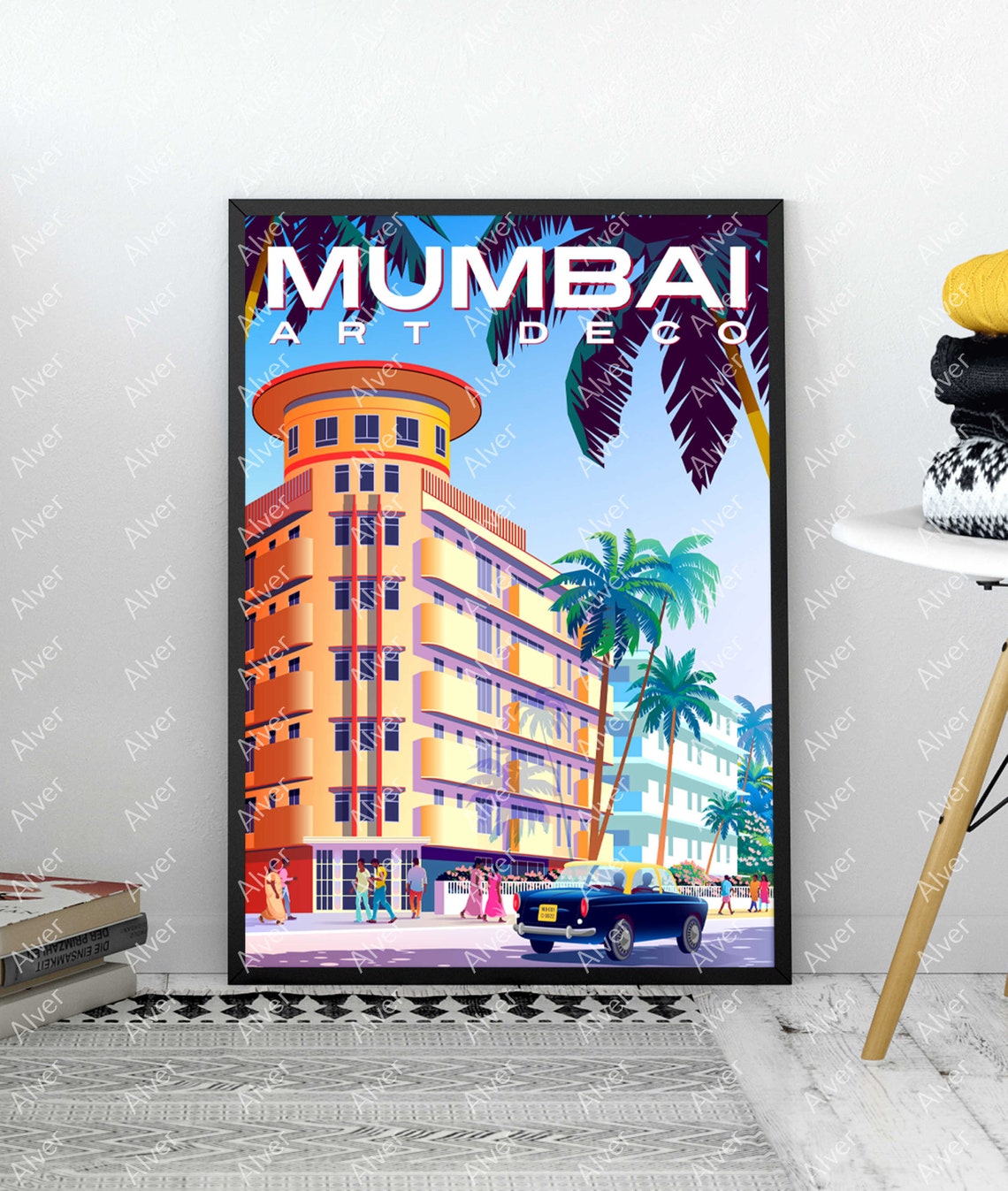 India Poster Mumbai Poster Bombay Print Art Deco - Etsy