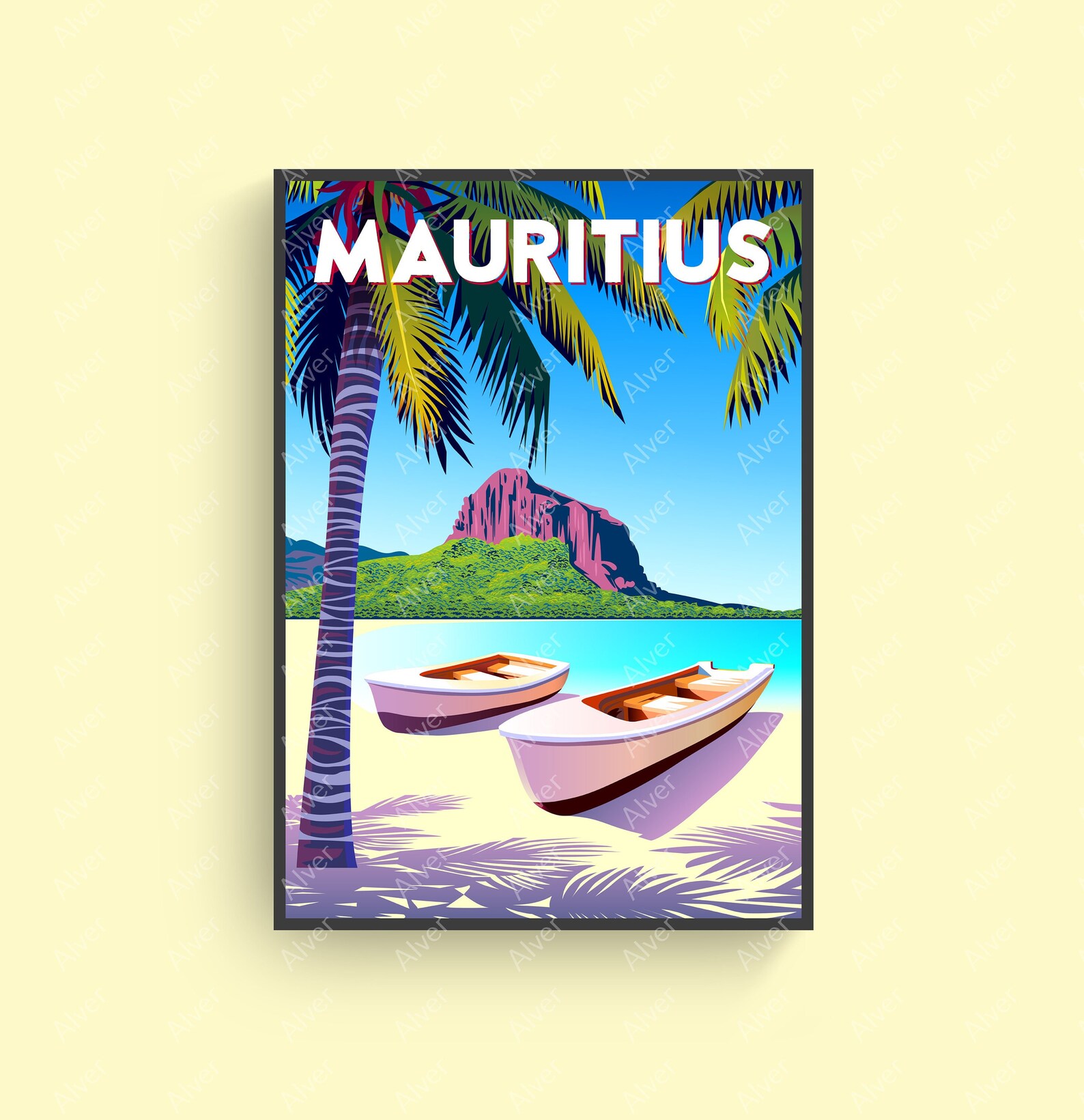 Mauritius Poster Africa Poster Tropical Travel Print Africa - Etsy