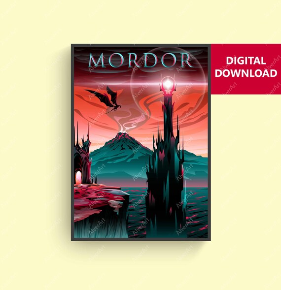 Mordor Poster LOTR Print Tolkien Wall Art - Etsy