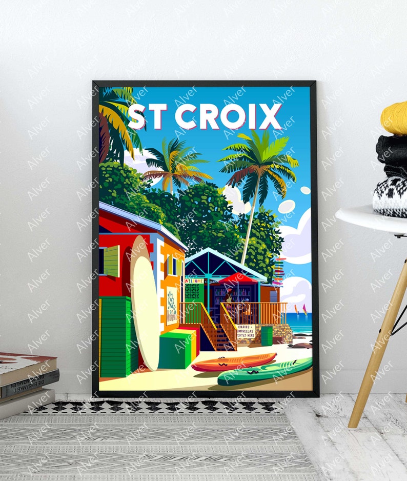 Caribbean Poster Saint Croix Poster Tropical Print - Etsy