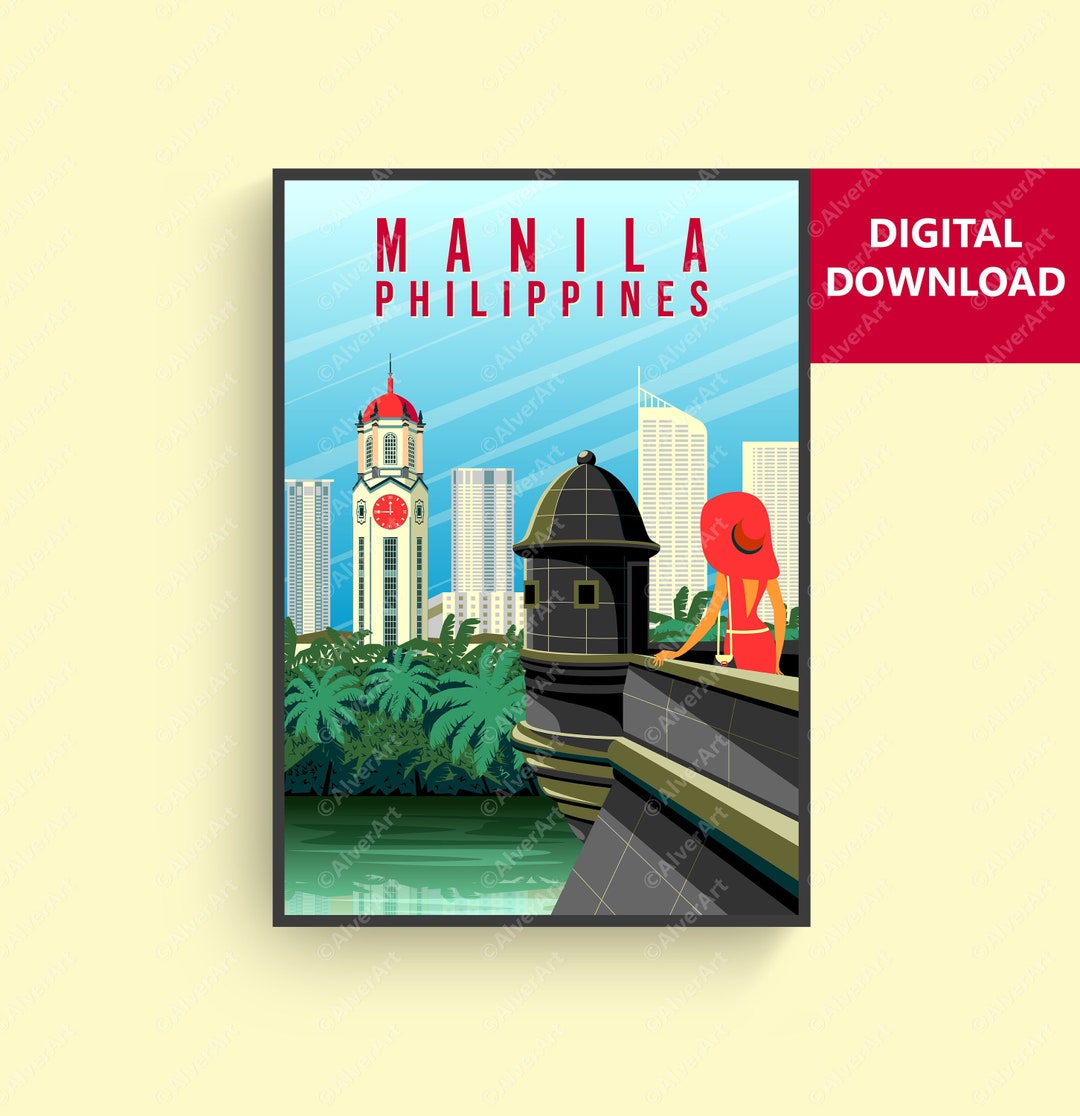 Philippines Poster, Manila Travel Print, Philippines Wall Art, Digital ...