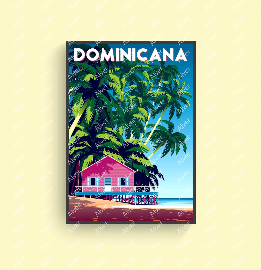 Caribbean Poster, Dominicana Poster, Tropical Print, Caribbean Travel ...