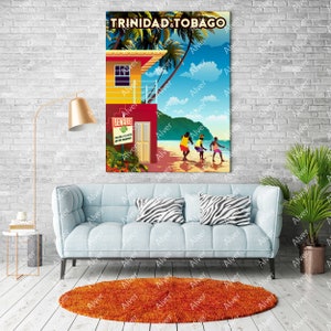 Caribbean Poster, Trinidad Tobago Poster, Tropical Print, Caribbean ...