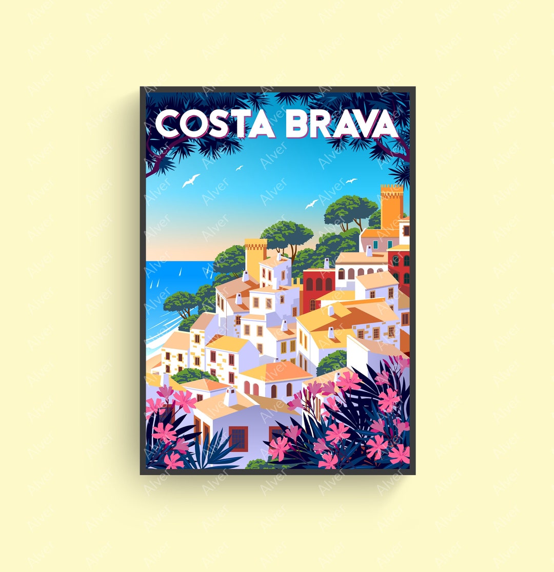 Costa Brava Poster, Spain Poster, Spain Travel Print, Cityscape Wall ...