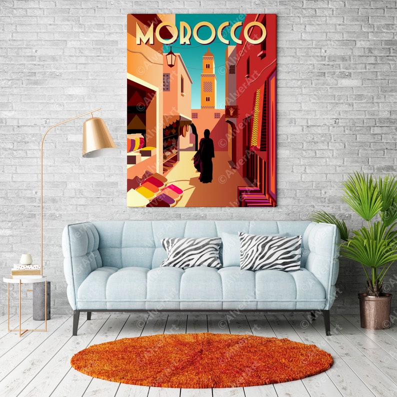 Morocco Poster Morocco Travel Print Marrakesh Poster Africa - Etsy