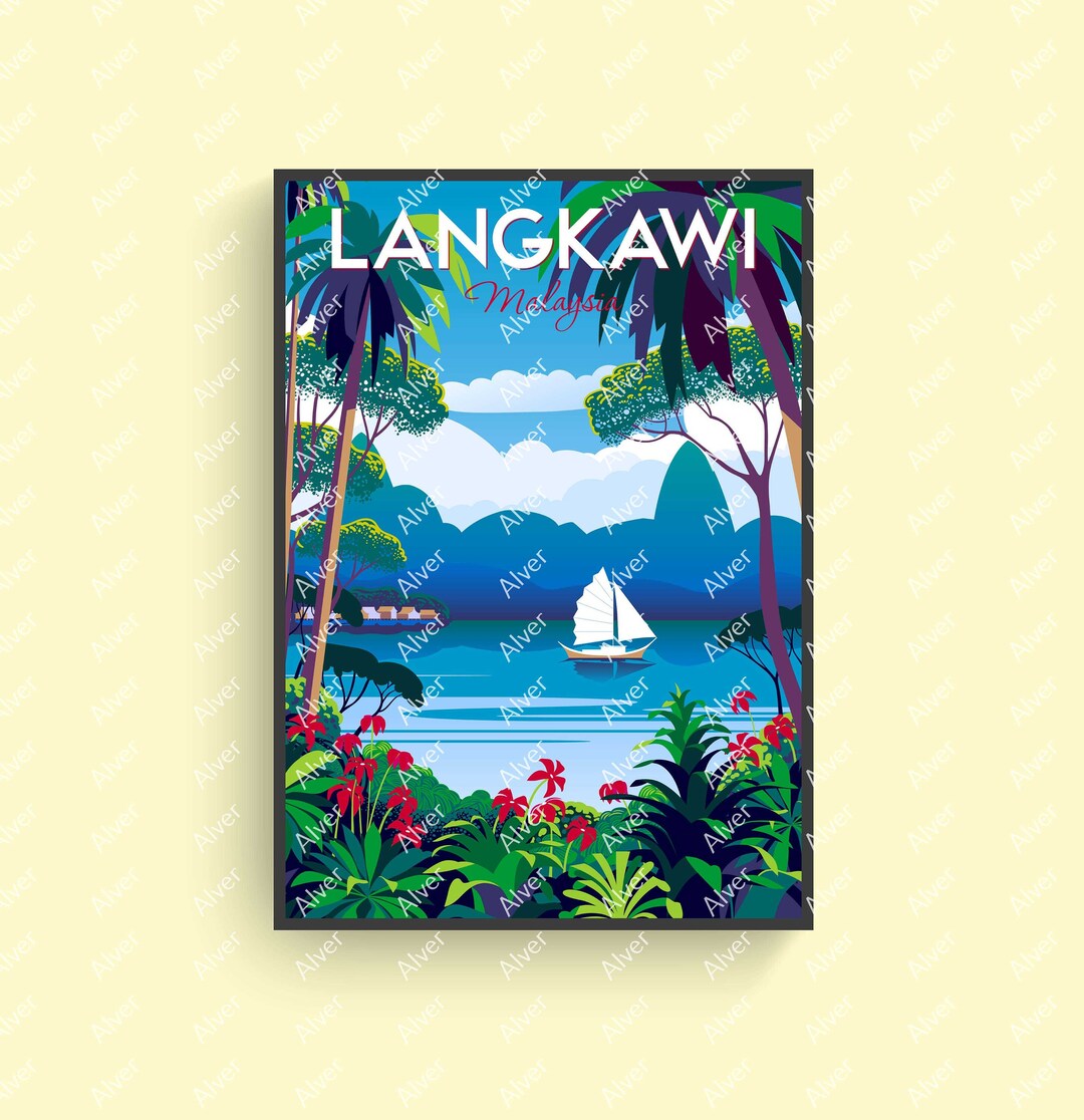 Langkawi Poster, Malaysia Poster, Tropical Travel Print, Malaysia Wall ...
