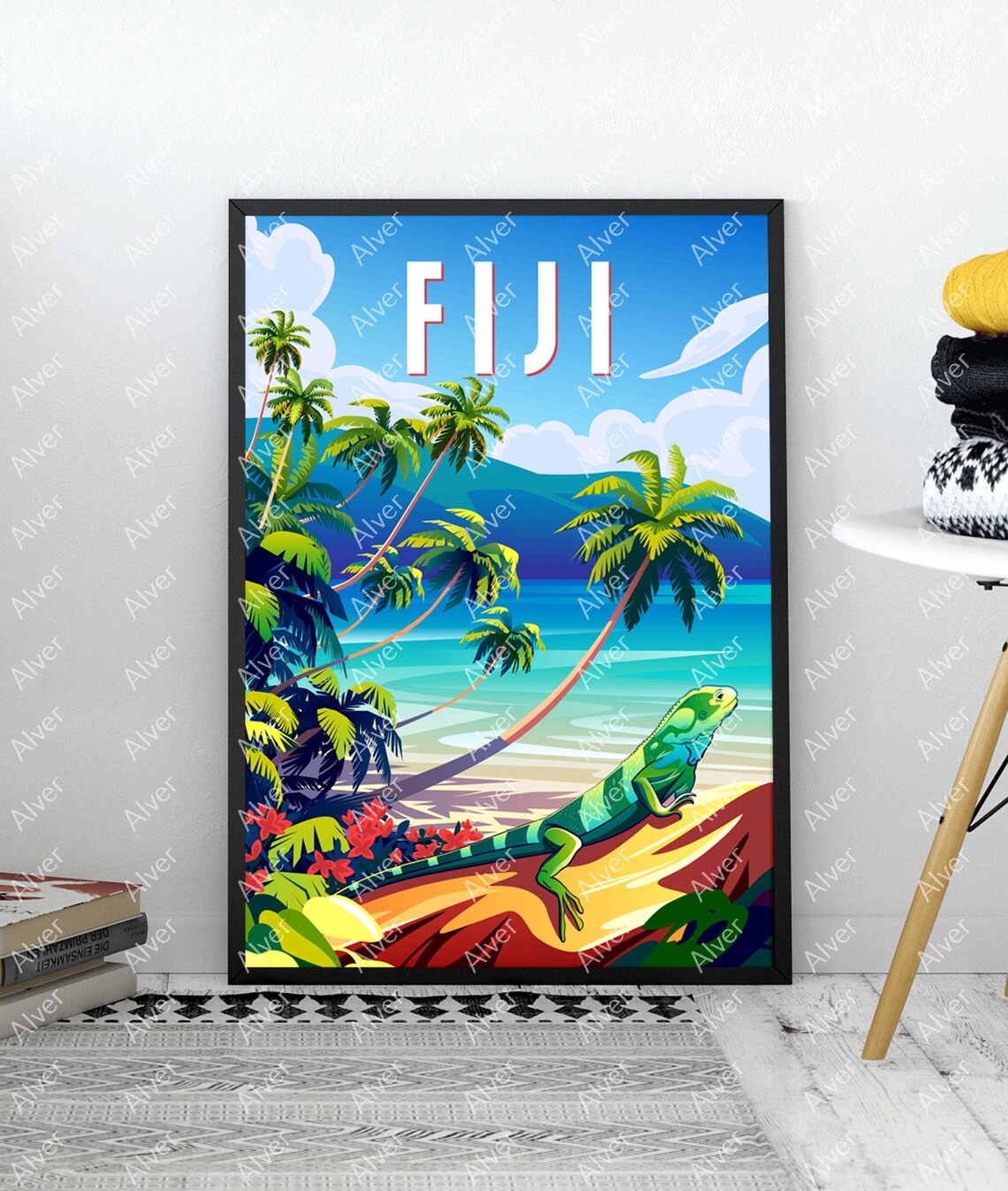 Fiji Poster Tropical Poster Tropical Travel Print Fiji Wall - Etsy
